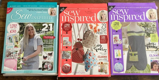 RARE 3X SEW Inspired Magazines Issues 1, 2 & 3 Complete + Patterns, Cd ...