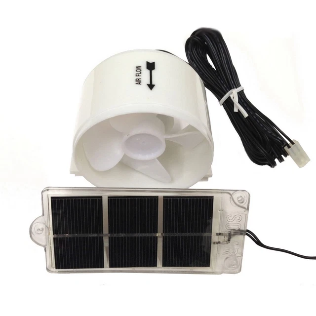 SOLAR FRIDGE WHITE Cooling Air Fan Caravan Camper Motorhome RV Boat 4WD ...