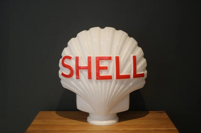 SHELL CLASSIC PETROL Pump Globe Glass Oil Gas Automobilia Memorabilia £ ...