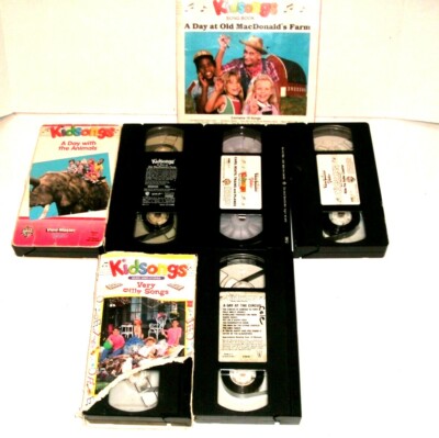 KIDSONGS VHS LOT 4 cirque MacDonalds Farm Animals World Sing 1980 S ...