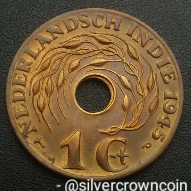 EAST INDIES 🇳🇱🇮🇩 1 Cent 1945 P Palm. KM#317. Bronze One Penny coin ...