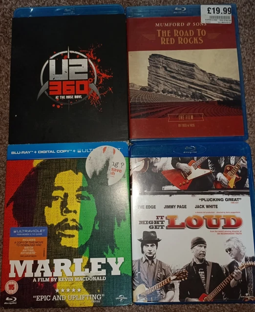 BLU RAY BUNDLE x 4 Music Videos, Documentary, Live Concerts U2, Mumford ...
