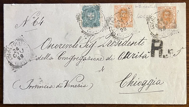 STORIA POSTALE-REGNO-PIEGO DA Boara Polesine Per Chioggia 1898 EUR 15 ...