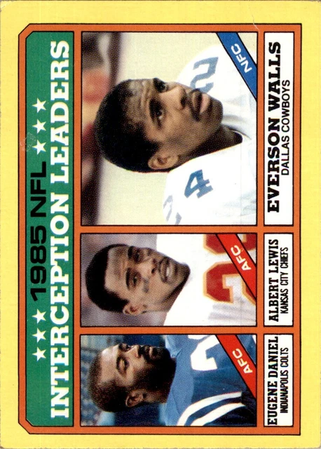 1986 TOPPS}. EUGENE Daniel/Albert Lewis/Everson Murs Colts Indianapolis ...