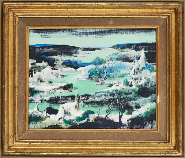 MARCEL DELMOTTE (1901-1984) SIGNED BELGIAN SYMBOLIST OIl - Paysage ...