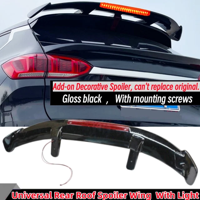 UNIVERSAL REAR BOOT Roof Spoiler Wing With Led Light For Hatchback Suv ...
