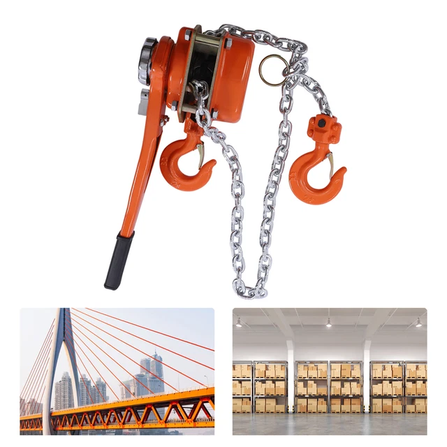 1.5 TON MANUAL Lever Block Chain Hoist Come Along Ratchet Lift 5FT ...