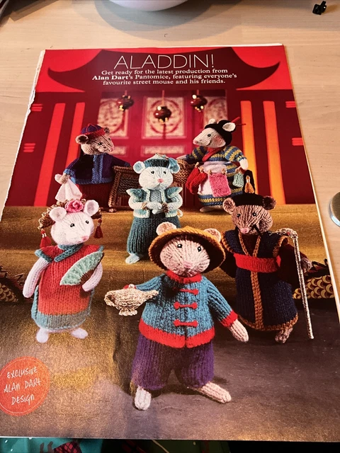 ALAN DART ALADDIN Pantomice Pantomime Mice Soft Toy Knitting Pattern £ ...
