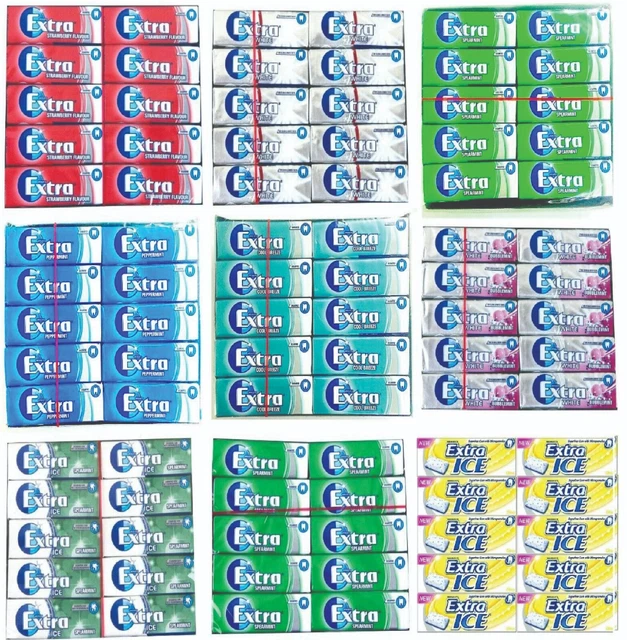 ORIGINAL WRIGLEY`S EXTRA ChewiPackets Fresh FULL BOX Pick N Mix RETRO ...