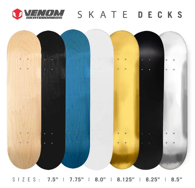 VENOM SKATEBOARDS PLAIN Skateboard Deck Maple Wood Blank Skate Board ...
