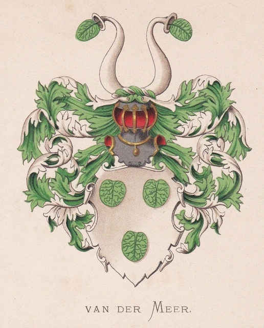 VAN DE MER Wapen Armoiries Coat De Arms Blason Nederland Heraldry ...