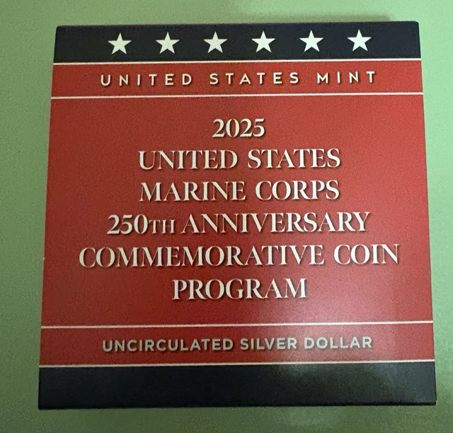 2025 U.S. MARINE Corps 250th Anniversary Uncirculated 99 Silver Dollar ...