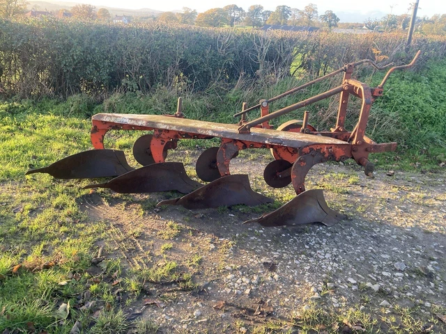 DAVID BROWN FOUR Furrow C Type Plough With Ransomes TCN Bodies Match ...