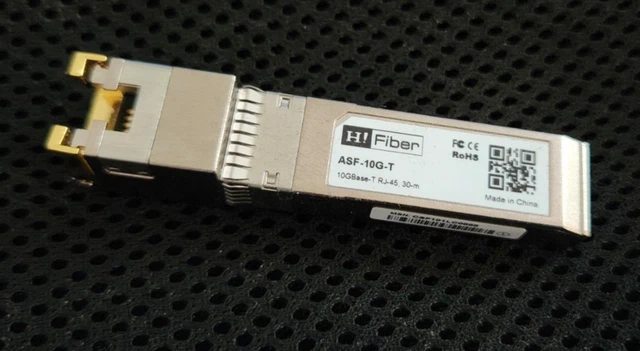 H! FIBRE ASF-10G-T 10GBase-T SFP+ to RJ45 10GbE ethernet transeiver ...