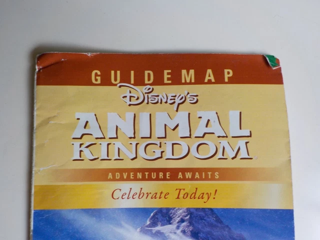 ANIMAL KINGDOM ORLANDO Florida Walt Disney World Vintage Guide Map ...