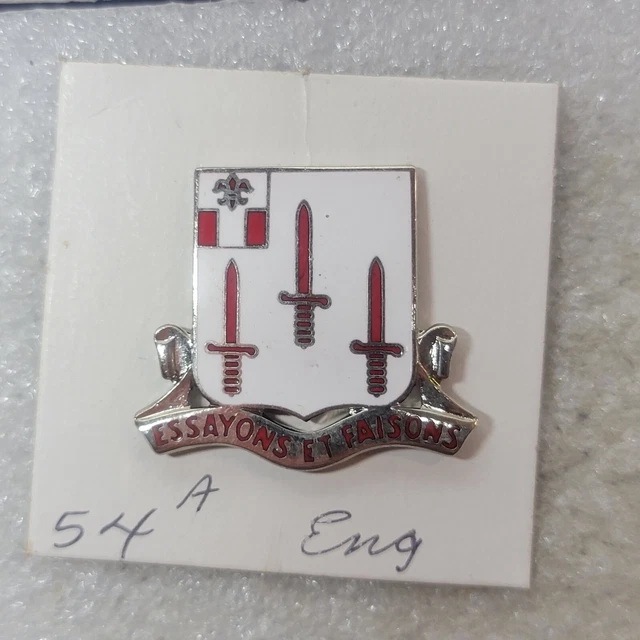 VINTAGE MILITARY PIN US Army 54th Engineer Battalion Essayons Et ...
