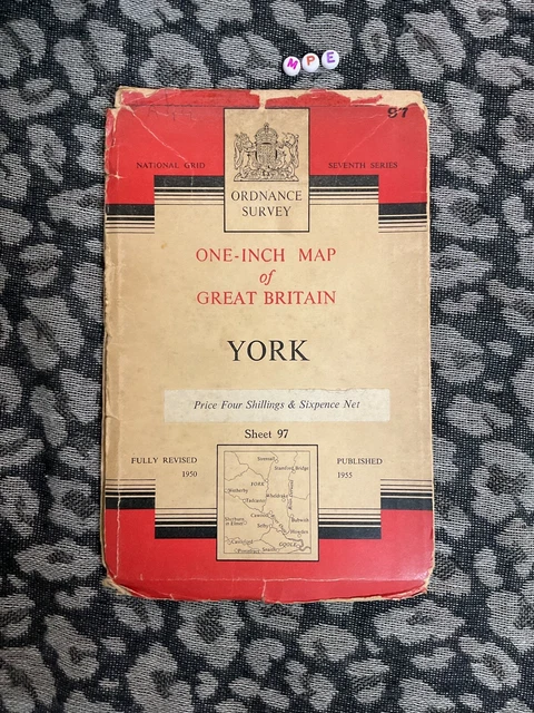 VINTAGE 1950S ORDNANCE Survey Map Atlas , YORK £14.99 - PicClick UK