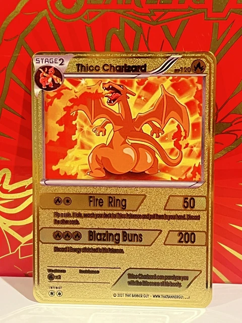 THICC CHARIZARD GOLD Metal Pokémon Card-Collectible/Gift/Display HOT £5 ...