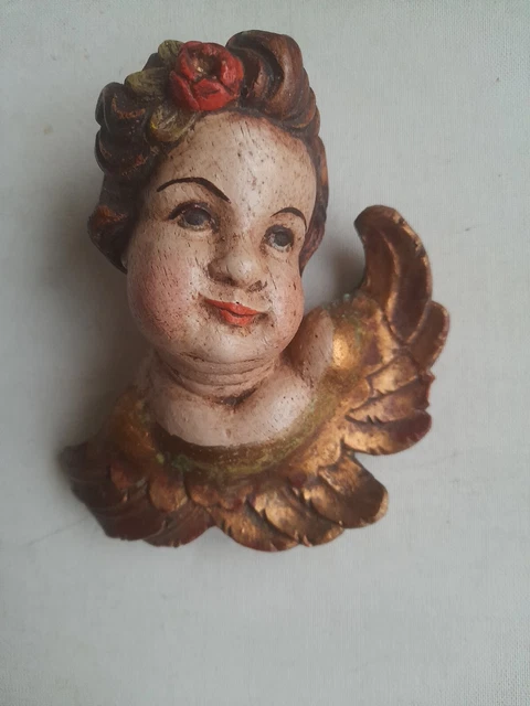 ANCIEN ANGELOT EN Bois Sculpture Putti Ange Religieux Église Liturgie ...