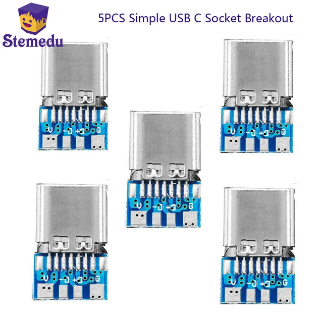 SIMPLE USB C Socket Breakout Board Adapter connector module PCB ...