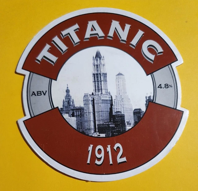 TITANIC BREWERY 1912 beer badge cask ale pump clip front Staffordshire ...