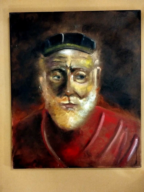 OIL PAINTING PORTRAIT Old Man Original Expressionist Art On Canvas ...