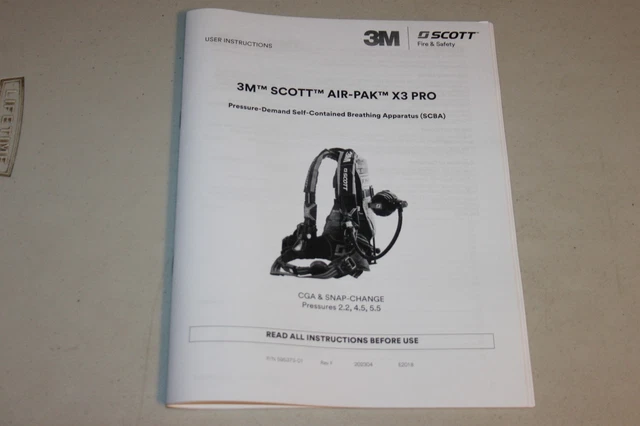 3M SCOTT AIR-PAK X3 Pro Instruction Manual, SCBA Manual, User ...