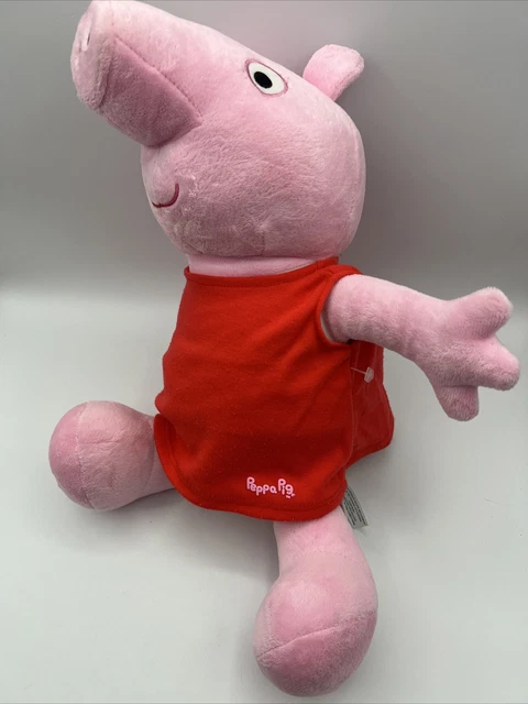 BUILD A BEAR Plush Talking Peppa Pig with Red Dress Stuffed Animal Toy ...