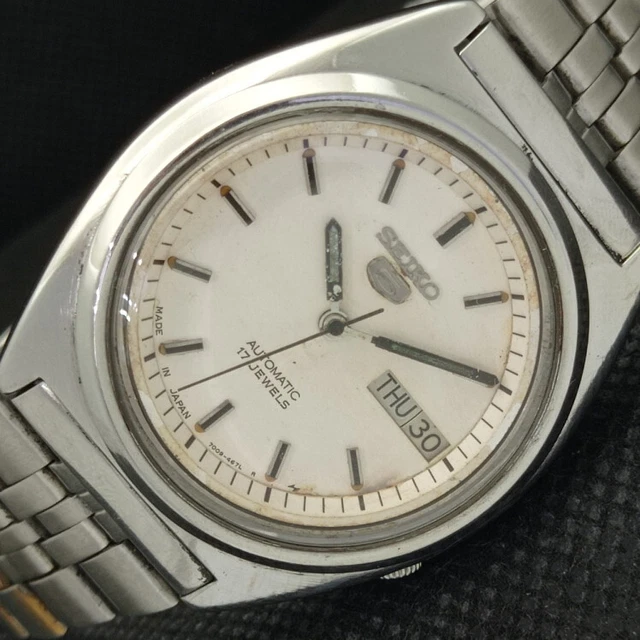 GENUINE VINTAGE SEIKO 5 AUTO 7009A JAPAN MENS ORIGINAL DIAL WATCH 608d ...