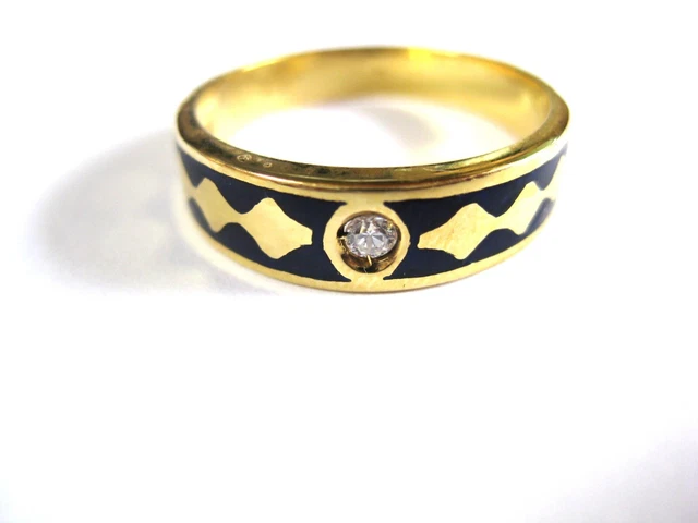RING GOLD 750 mit Brillant und Emaille, 3,94 g EUR 695,00 - PicClick DE