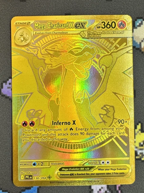 POKÉMON TCG PHANTASMAL Flames Mega Charizard X EX Mega Hyper Rare 130/ ...