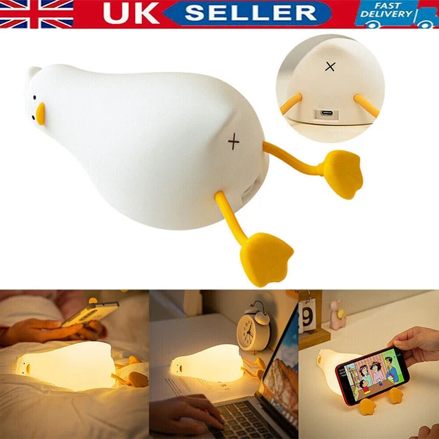 3 LEVEL DIMMABLE LED Lying Flat Duck Night Light Nursery Night Light ...