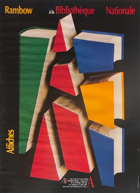 GUNTER RAMBOW ORIGINAL Poster Affiche exhibition Paris Bibliothèque ...