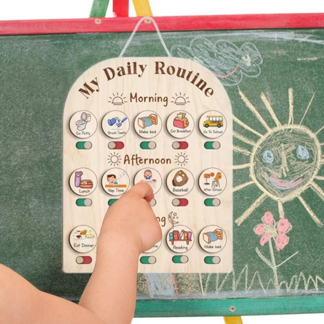 DAILY ROUTINE CHART for Kids Schedule Board Interactive Educational ...