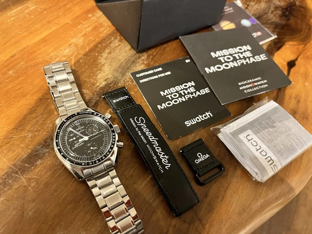 OMEGA X SWATCH RARE SNOOPY MoonSwatch Speedmaster "New Moon" modded ...