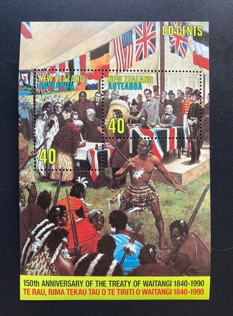 NEW ZEALAND 1990 Treaty of Waitangi Miniature Sheet - UHM $3.65 ...