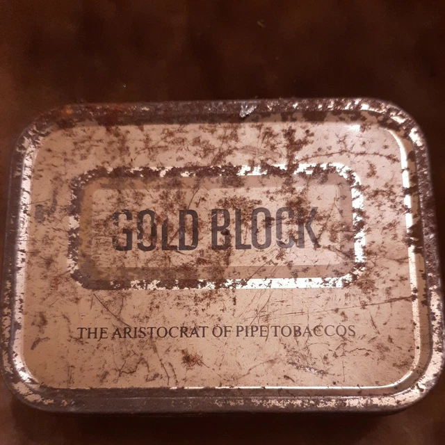 VINTAGE GOLD BLOCK Pipe Tobacco Tin poor condition £2.79 - PicClick UK