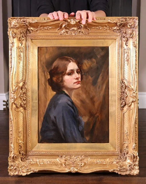 FINE ORIGINAL ANTIQUE 19th Century Oil Painting Portrait of Edwardian ... FINE ORIGINAL ANTIQUE 19th Century Oil Painting Portrait of Edwardian ...