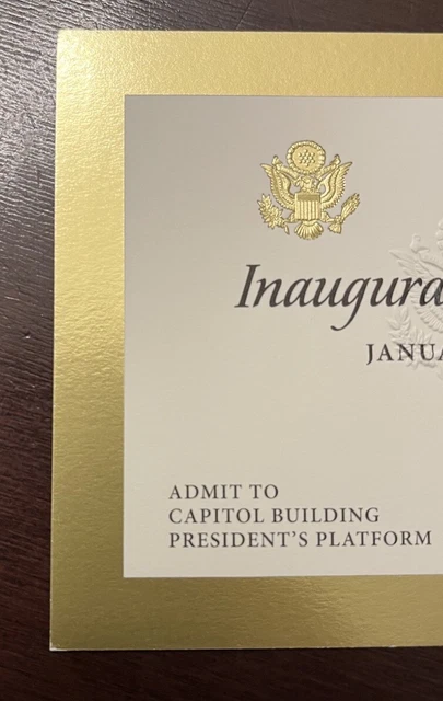 60TH PRESIDENTIAL INAUGURATION Ticket 1/20/2025 Trump Gold President ...