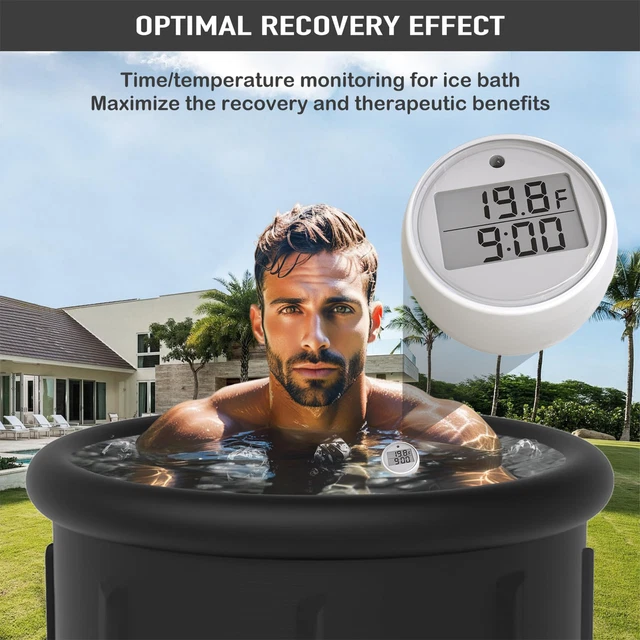 ICE BATH THERMOMETER Time, Waterproof Water Bath Thermometer for Ice ...