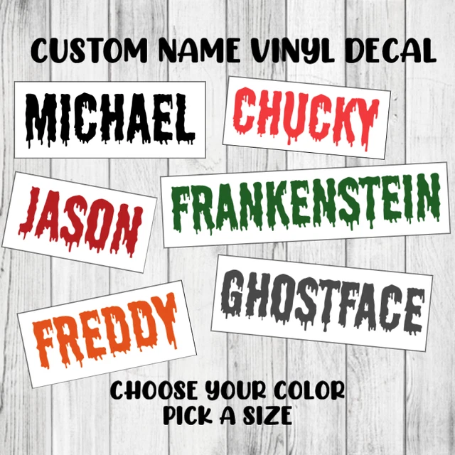 HALLOWEEN HORROR MOVIE Custom Name Vinyl Decal Letter Sticker Text ...
