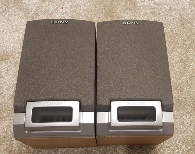 SONY MEGA BASS Speakers Micro Bookshelf Speakers PMC R35L Genuine £15. ...