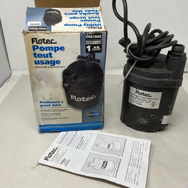 BOMBA UTILITARIA FLOTEC FP0S1300X-03 1/6 HP Tempest bomba sumergible ...