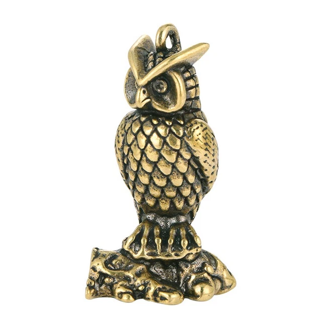 FIGURINE MINIATURE HIBOU en laiton au design complexe décoration de bureau à d EUR 10,20 ...