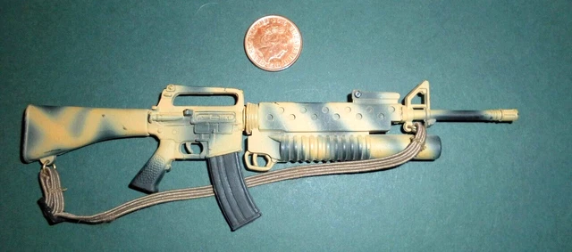 1/6TH SCALE M16 rifle with grenade launcher SAS desert camo for 12" toy ...