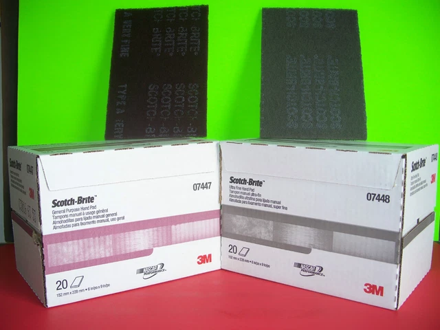 3M SCOTCH BRITE Scuff Pad Combo 7447 & 7448 20 Count Boxes Maroon ...