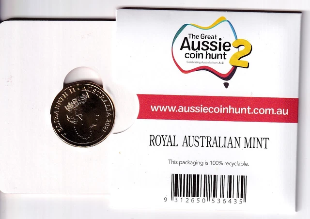 AUSTRALIAN: GREAT AUSSIE Coin Hunt 2 - 2021 $1 Alphabet Letter F Unc On ...