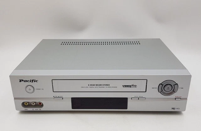 PACIFIC VHS VCR Cassette Tape Player Recorder 6 Head Nicam Stereo Model ...