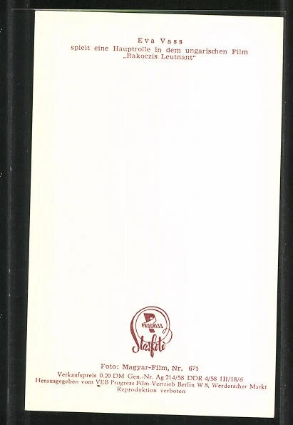 CARTOLINA ATTRICE EVA Vass guarda il cielo pensierosa EUR 2,00 ...