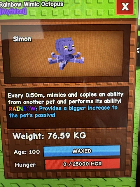 GROW A GARDEN | HUGE RAINBOW MIMIC OCTOPUS | 32s Cooldown | 15s With ...